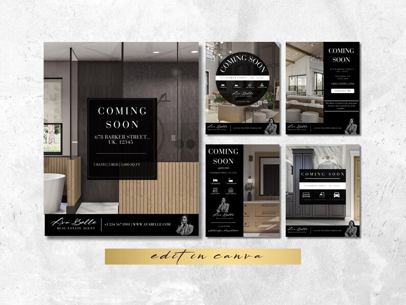 30 Coming Soon Real Estate Templates | Luxury Realtor Marketing | Canva ...