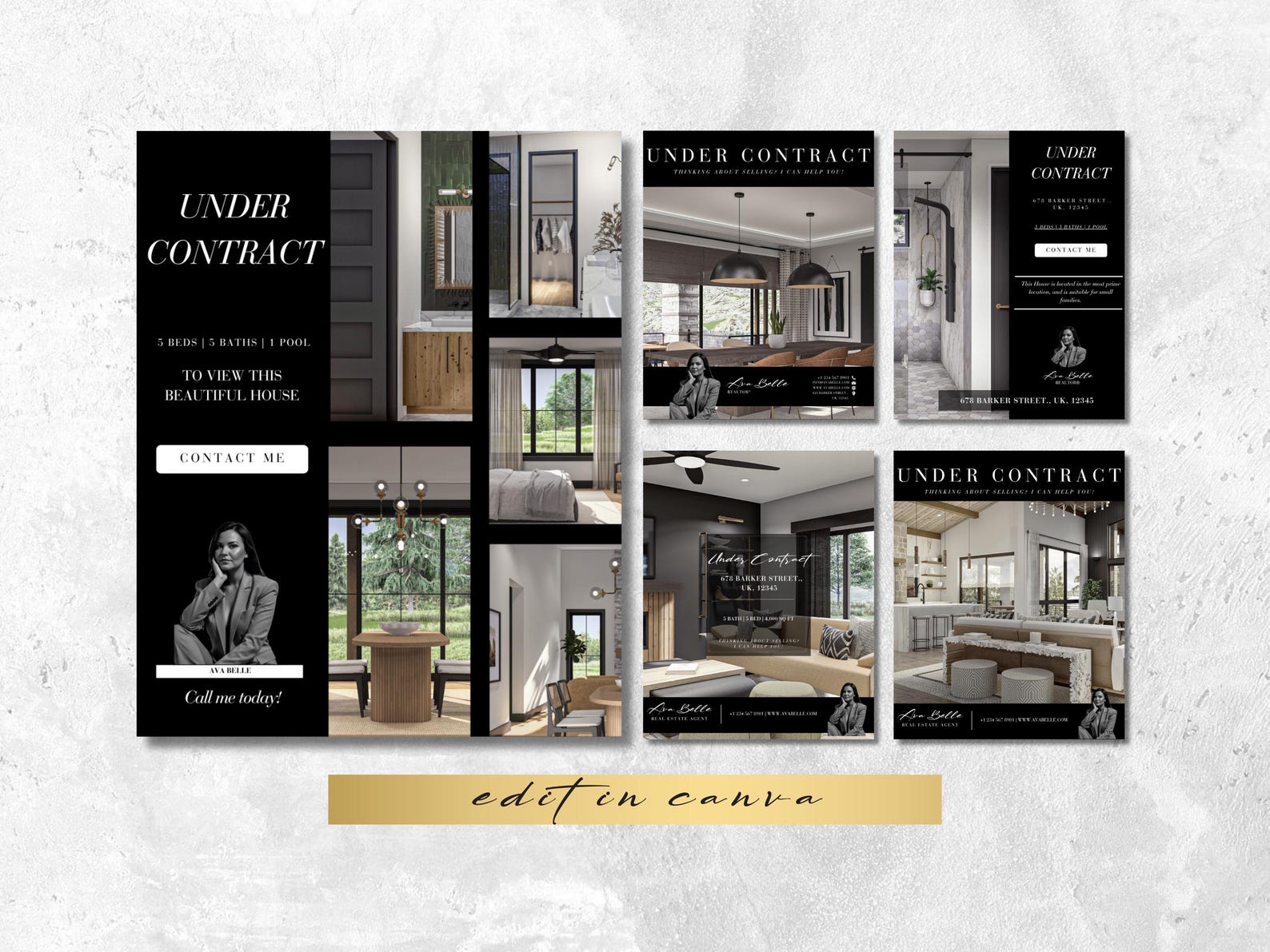 30 Real Estate Social Media Templates | Under Contract Post Template ...