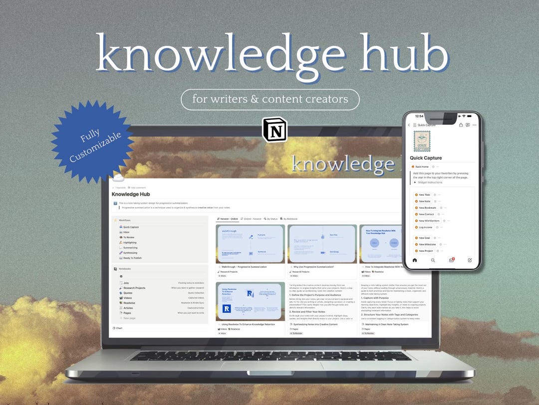 Personal Knowledge Manager, Note Taking Template, Information Storage ...