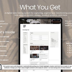 Note Taking System for Notion, Knowledge Management, Digital Note Taking, Media Capture ...