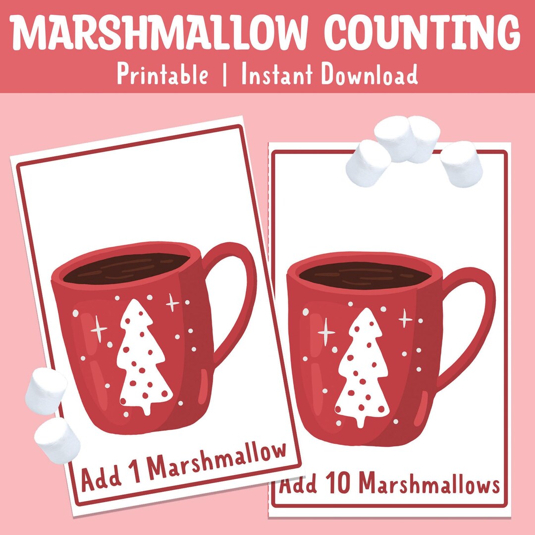 Winter Hot Cocoa Marshmallow Counting, Winter Counting Game, Winter ...