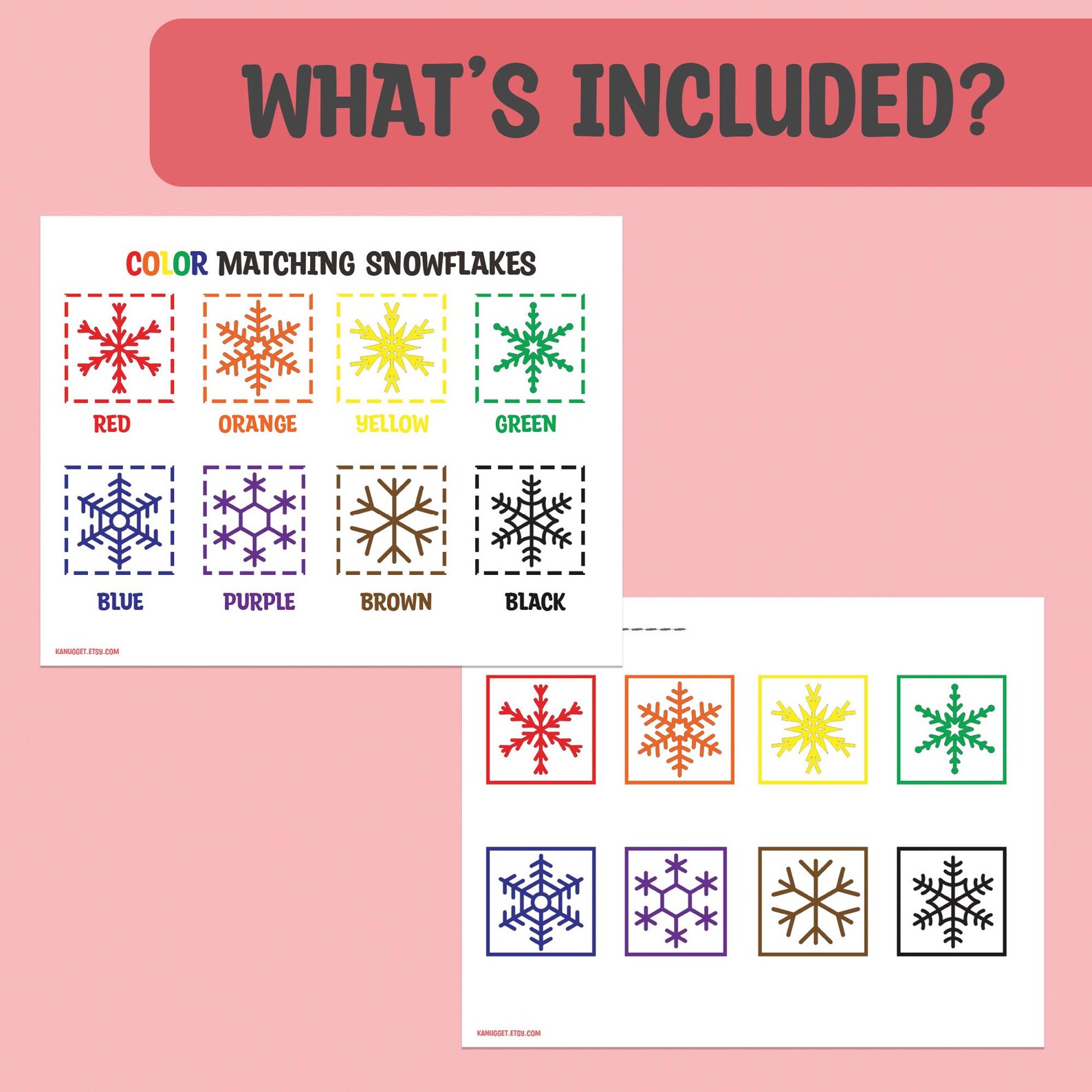 Winter Color Matching, Winter Busy Book Printable, Preschool Colors ...