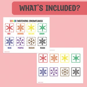 Winter Color Matching, Winter Busy Book Printable, Preschool Colors ...