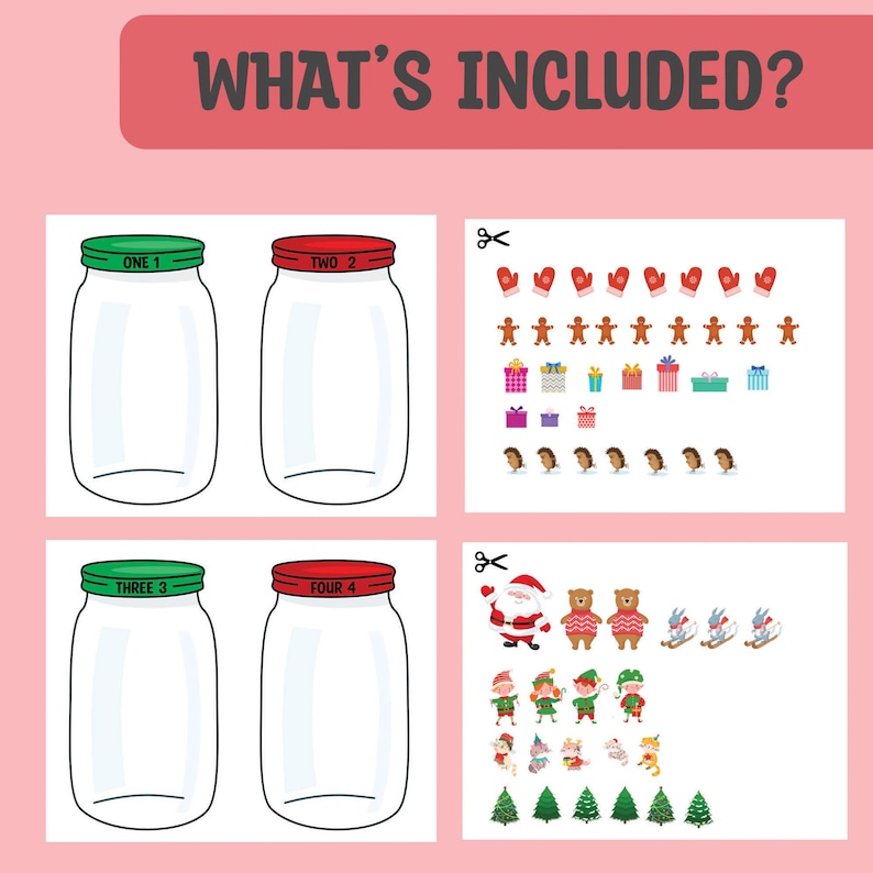 Christmas Counting Activity for Kids, Winter Activity Number Sorting ...