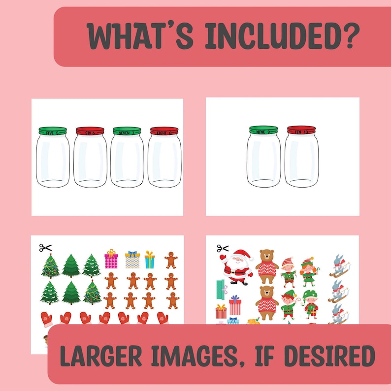 Christmas Counting Activity for Kids, Winter Activity Number Sorting ...