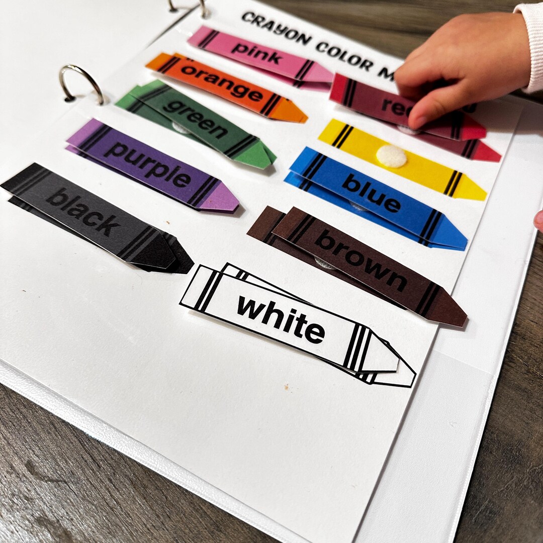 Color Matching Game, Crayon Color Matching, Busy Book Printable, Learn ...