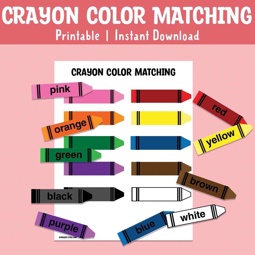 Color Matching Game, Crayon Color Matching, Busy Book Printable, Learn ...