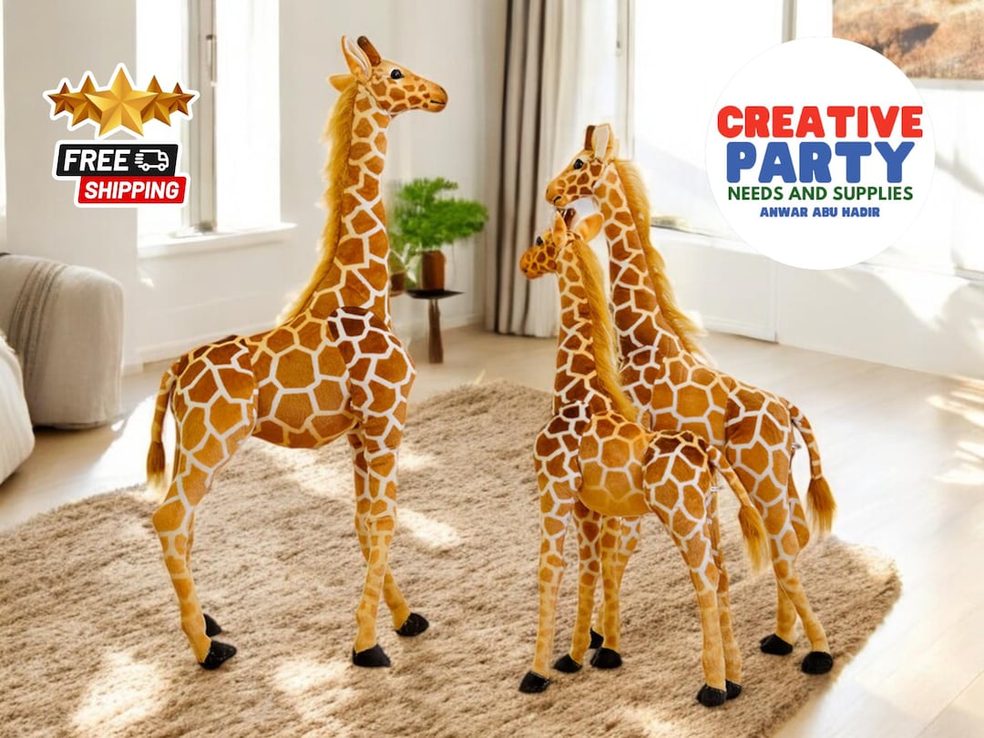 Realistic Giraffe Stuffed Toy | Giant Animal Plush Doll | Soft & Real ...