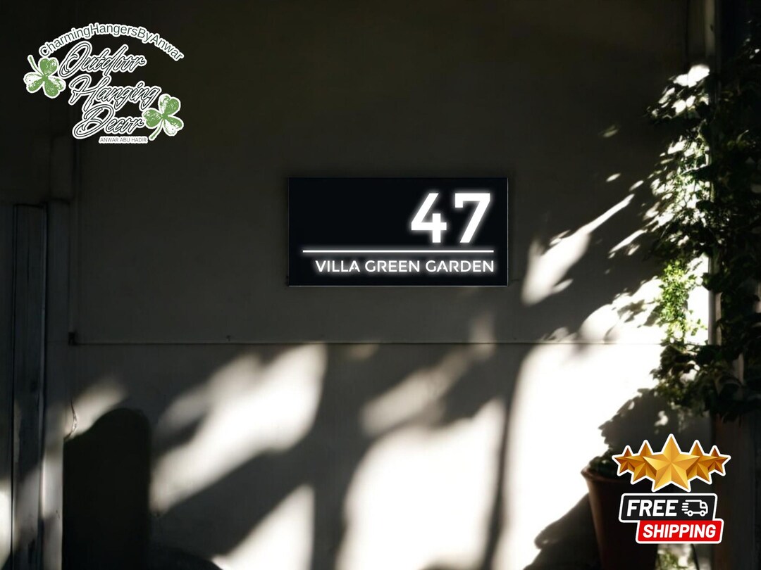 Personalized Lighted House Sign | Custom Illuminated Address Plaque ...