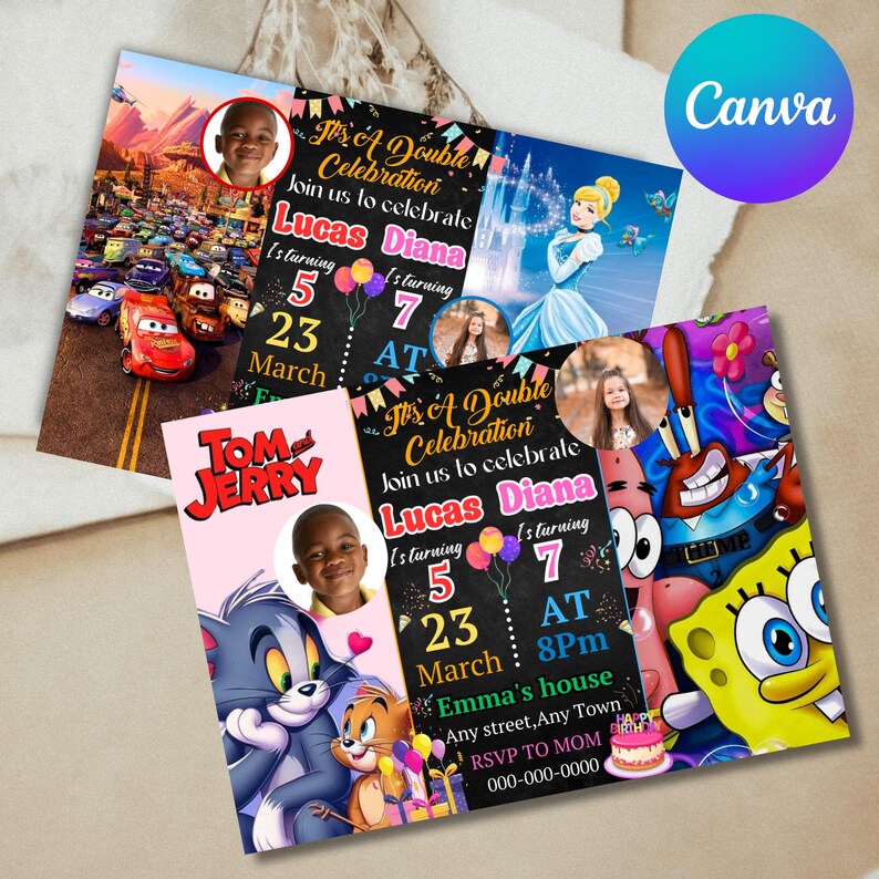 Tom & Jerry | Spongebob Birthday Invitation, Simpsons Birthday ...