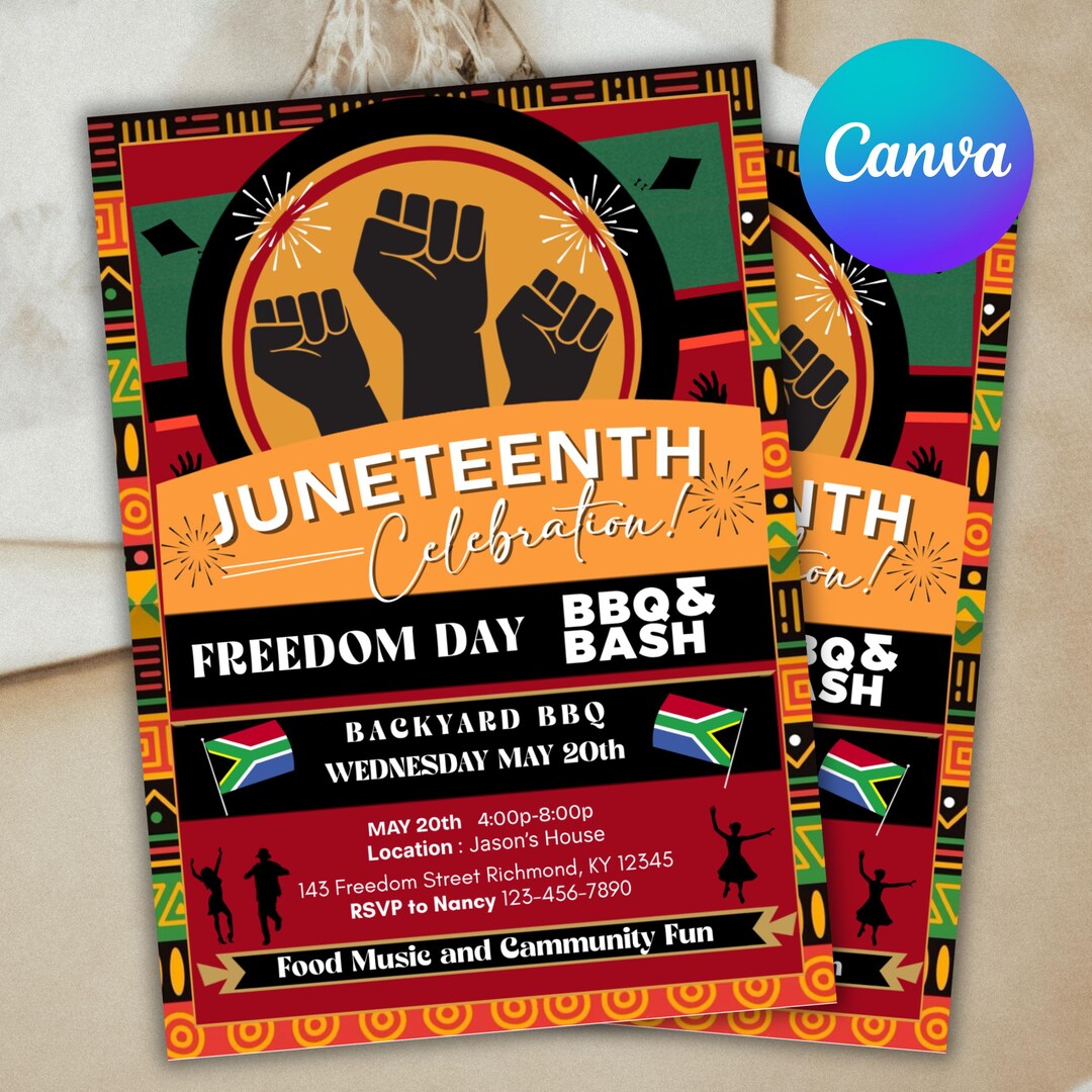 Juneteenth Invitation, Juneteenth BBQ Party Invite, Juneteenth Evite ...