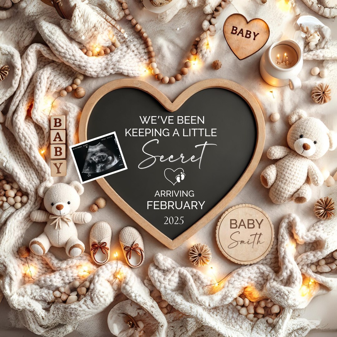 Digital Pregnancy Announcement , Baby Announcement Reveal for Social ...