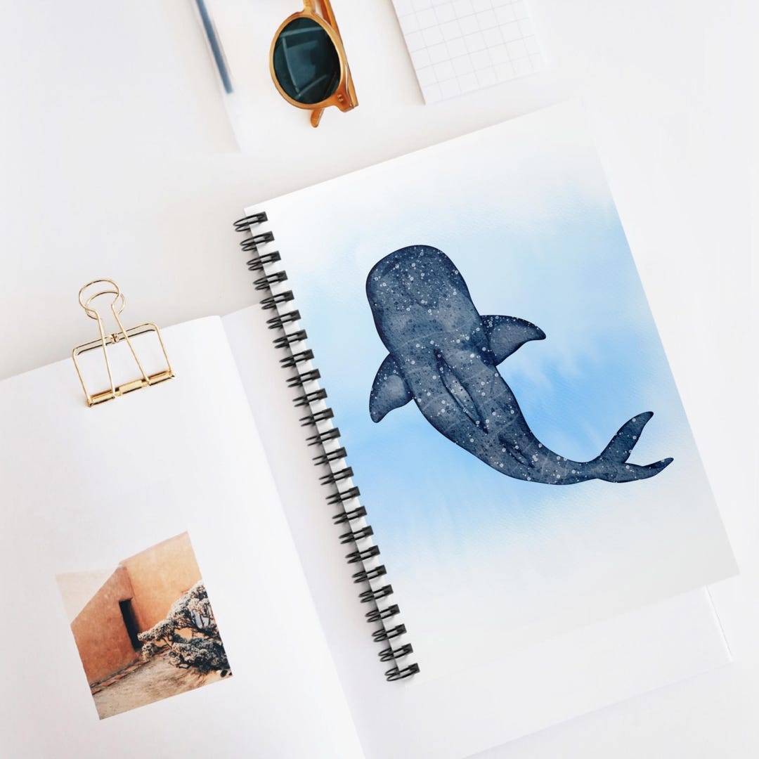 Whale Shark Spiral Notebook, Whale Notebook, Ocean Inspired Notebook ...