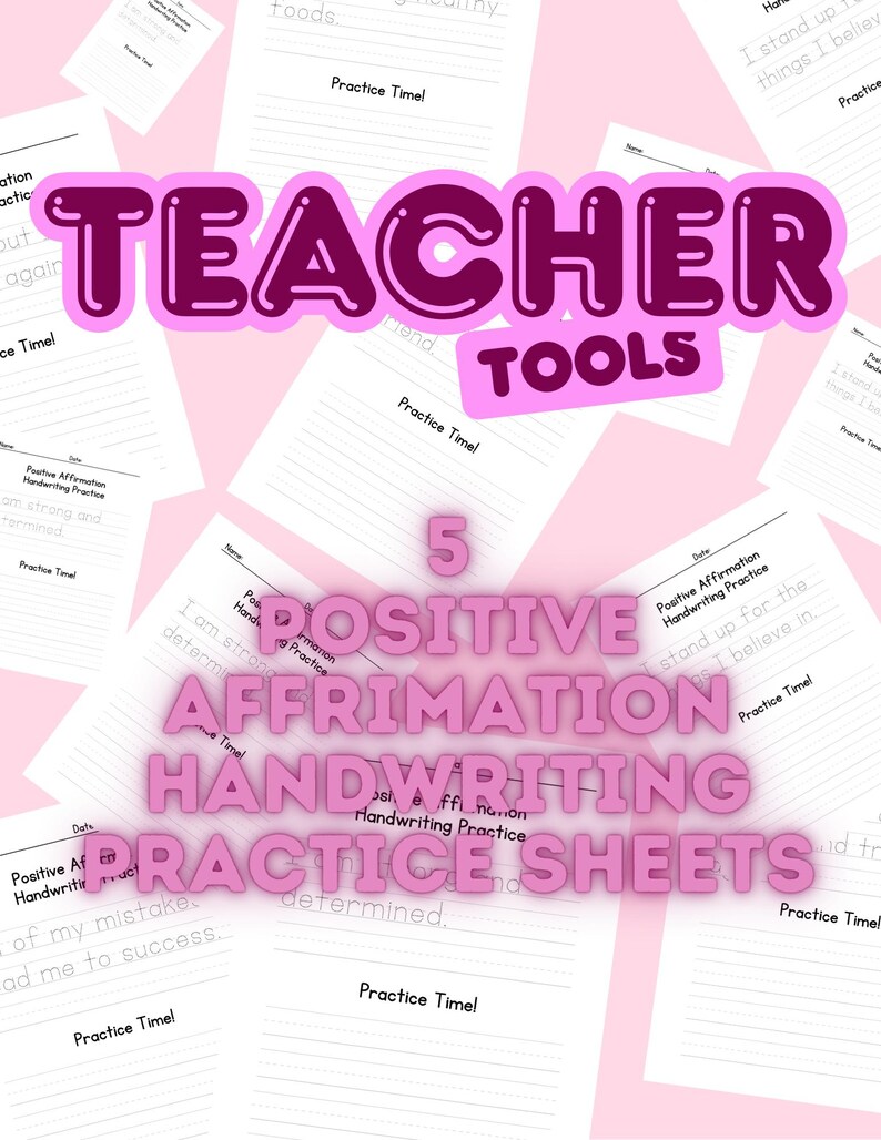 Positive Affirmation Handwriting Practice Worksheets for Kids ...