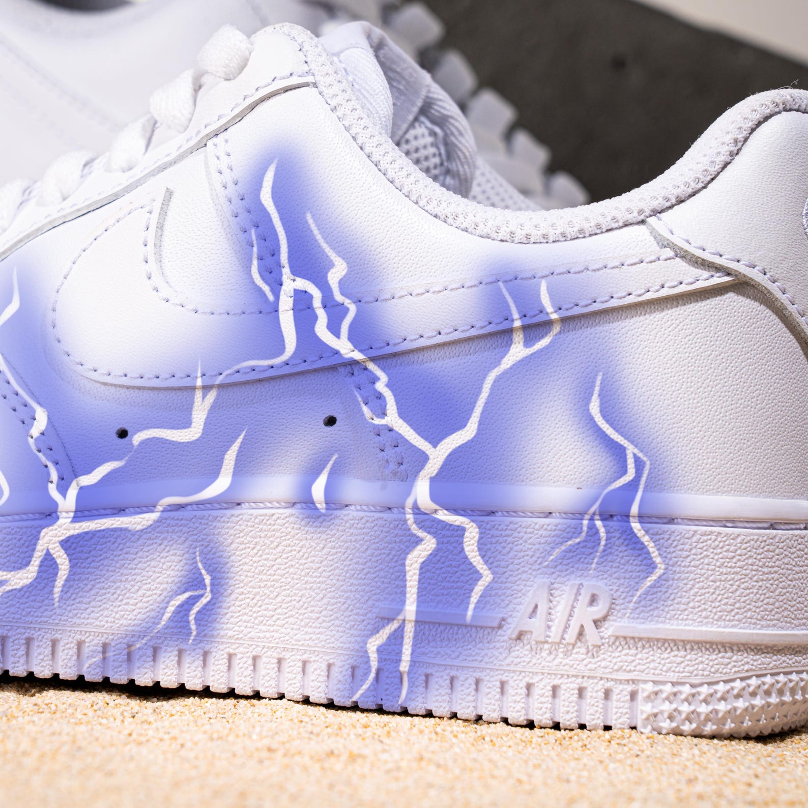 Purple Lightning Air Force 1 Custom Lightning Air Force One Hand ...