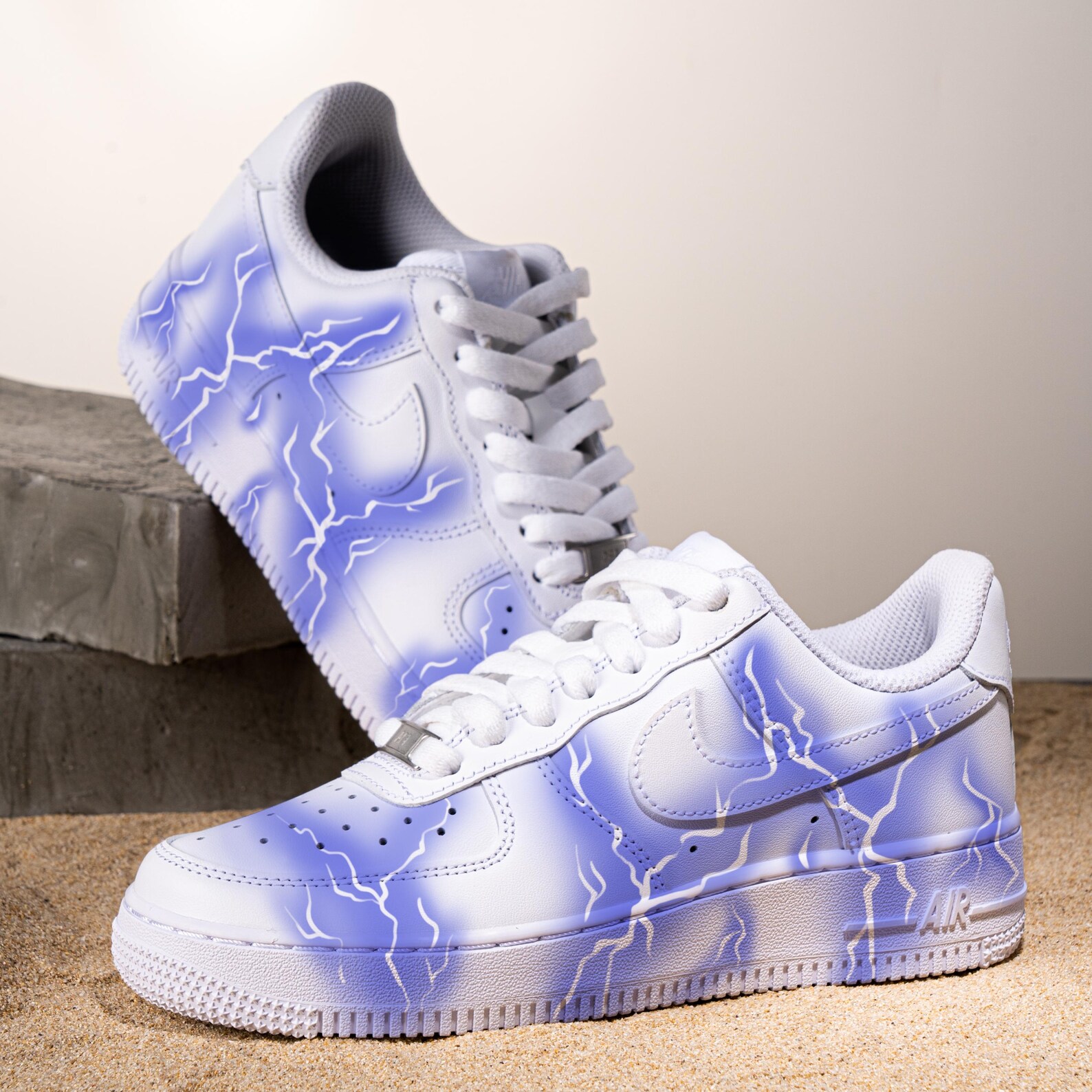 Purple Lightning Air Force 1 Custom Lightning Air Force One Hand ...