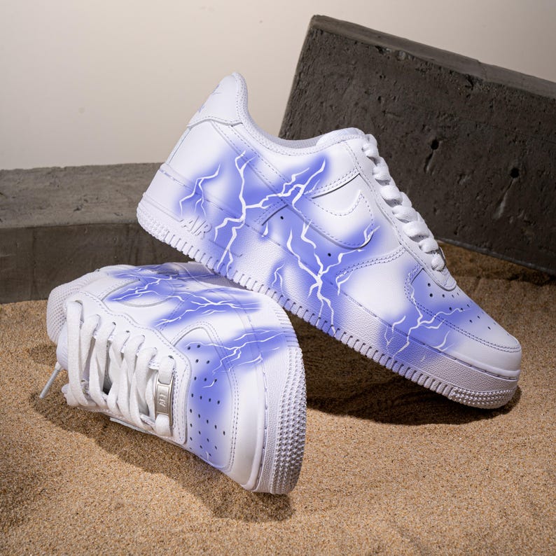 Purple Lightning Air Force 1 Custom Lightning Air Force One Hand ...