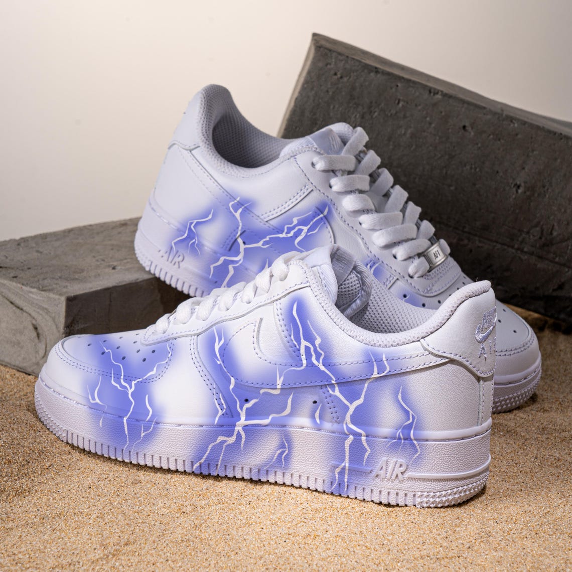 Purple Lightning Air Force 1 Custom Lightning Air Force One Hand ...