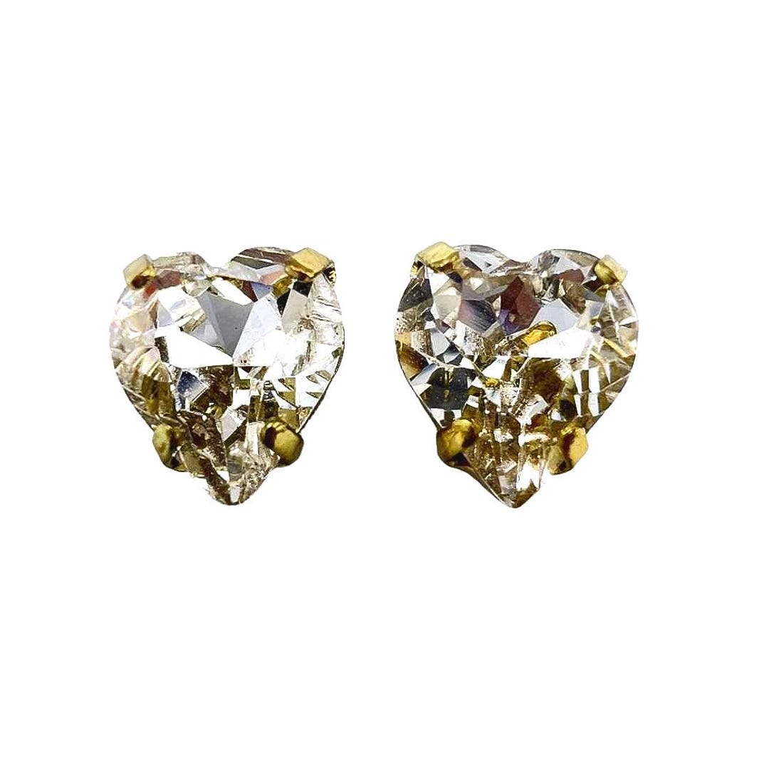 10 Pcs Heart K9 Crystal Setting, Brass Inlay, Jewelry DIY (11x10mm) - Etsy