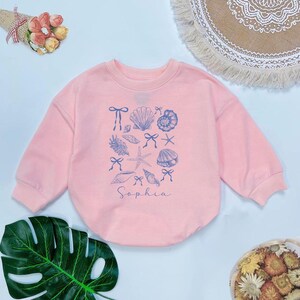Coquette Seashell Baby Clothes, Summer Beach Baby Bodysuit, Retro ...