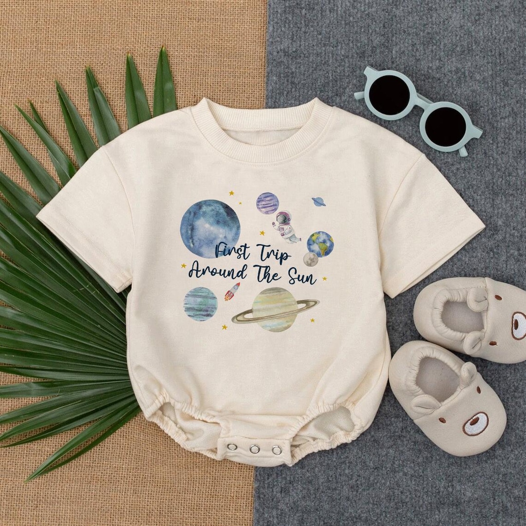 First Trip Around the Sun Baby Outfit, 1st Birthday Baby Clothes, Space ...