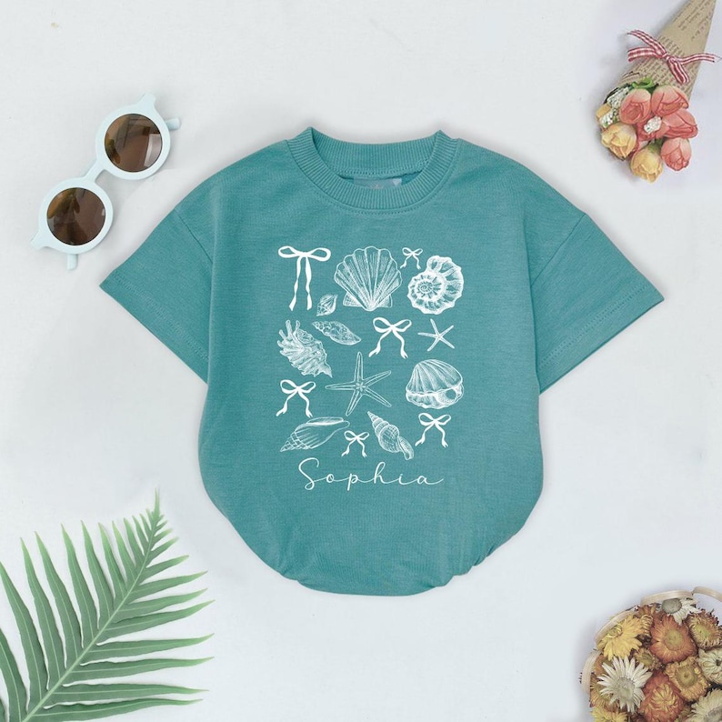 Coquette Seashell Baby Clothes, Summer Beach Baby Bodysuit, Retro ...