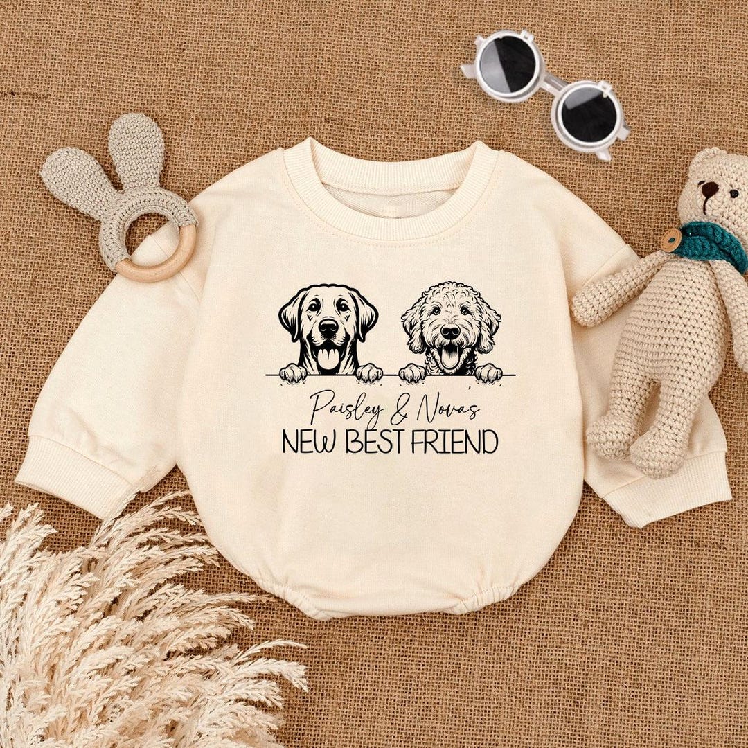 New Best Friend Bubble Romper, Custom Name Baby Bodysuit, Personalized ...