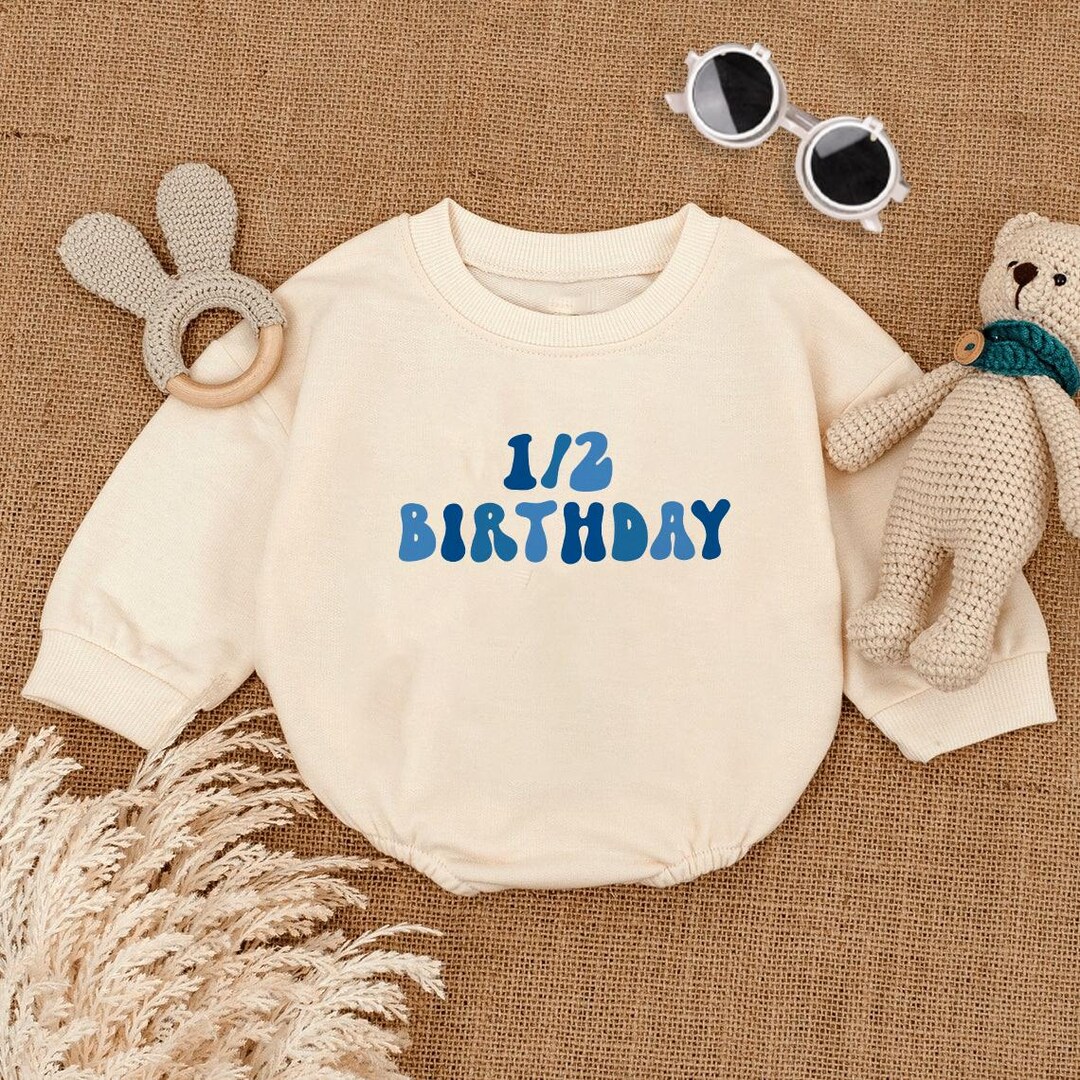 1/2 Birthday Baby Outfit, Half Way to One Baby Romper, 6 Months ...