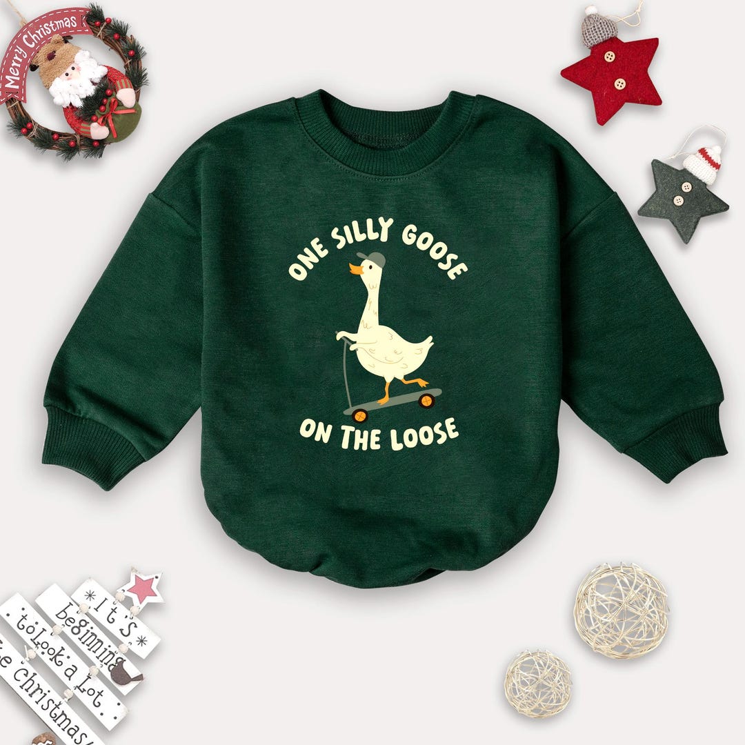 One Silly Goose on the Loose Baby Romper, Funny Shirt for Kids, Cute ...