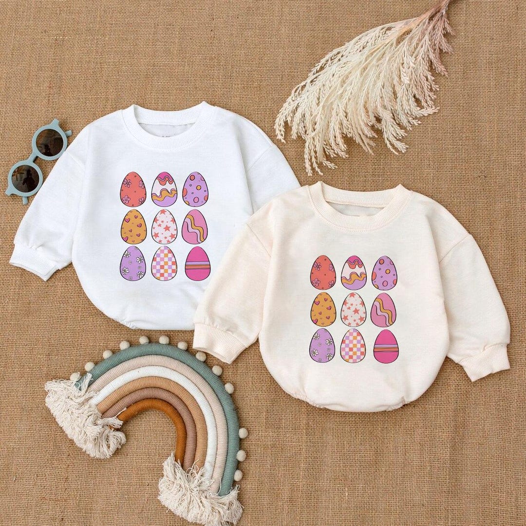 Preppy Easter Eggs Baby Outfit, Easter Baby Bodysuit, Newborn Baby ...