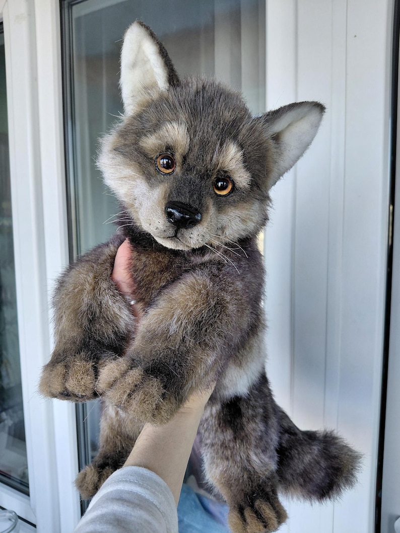Realistic Toy Wolf Cub - Etsy
