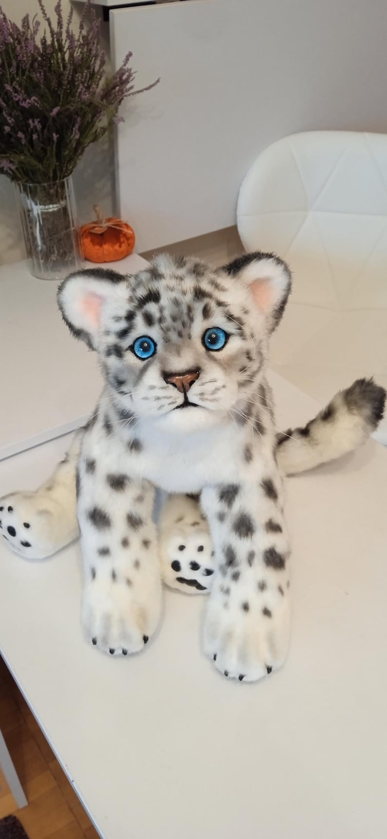 Realistic Toy Snow Leopard Cub - Etsy