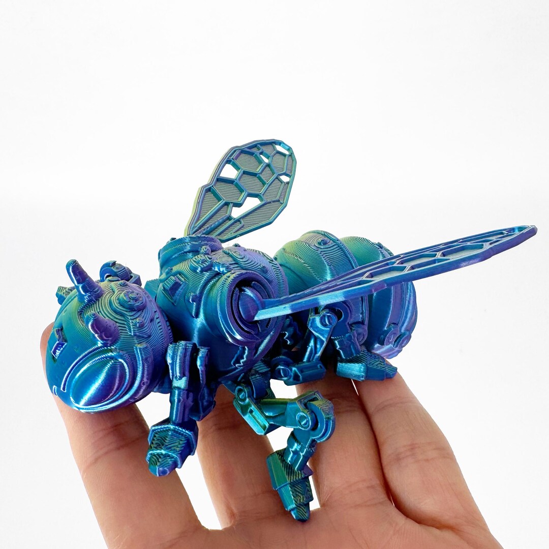 3D Printed Flexi Factory Cyber Bee Articulated Futuristic Bee Figure ...