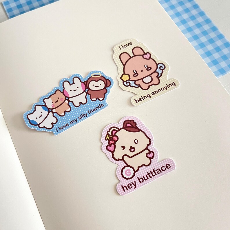 Silly Animal Stickers | Matte Vinyl Bujo Journal Decor (waterproof) - Etsy