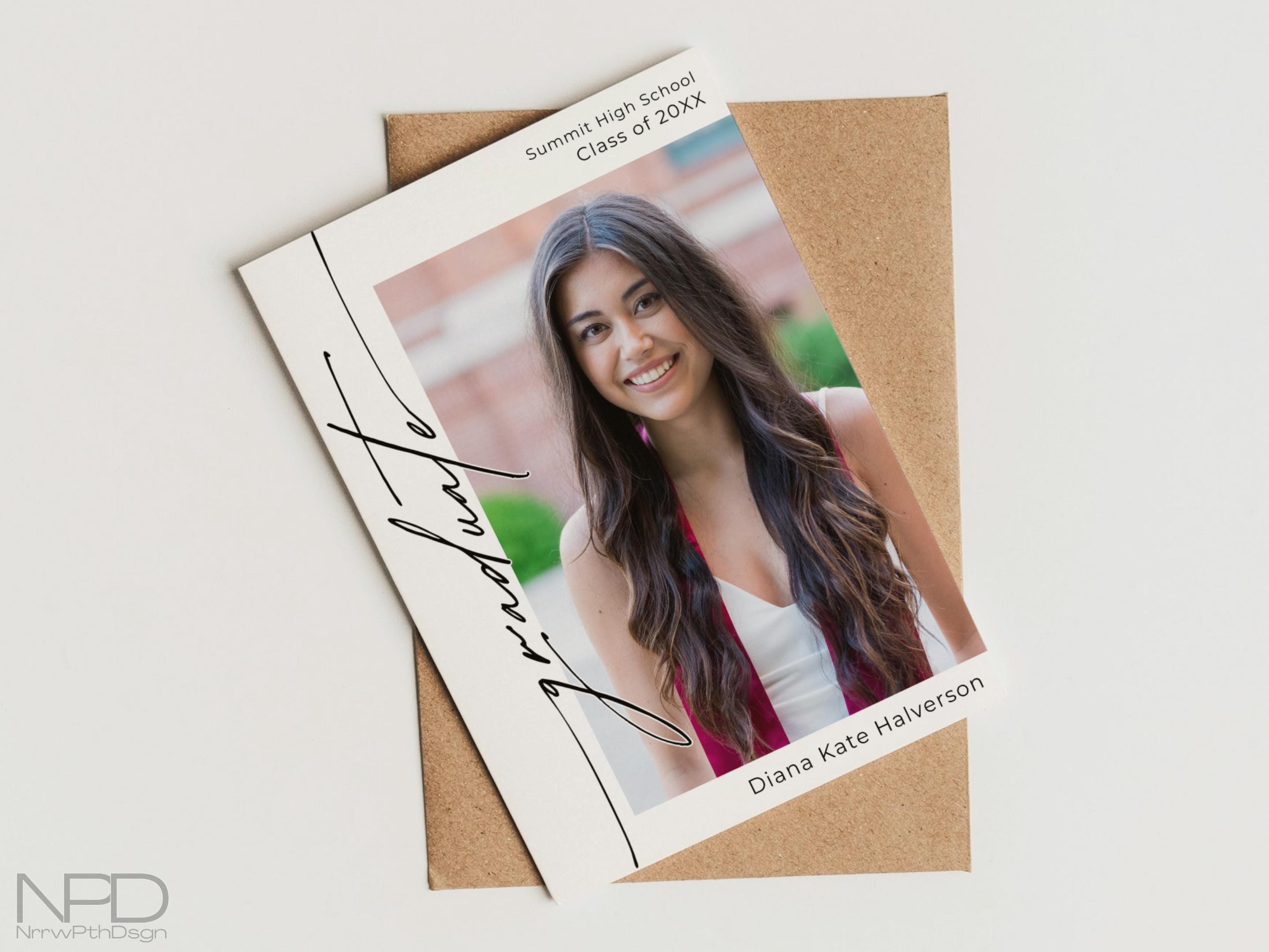 Graduation Announcement/invitation Card, Editable Canva Template, DIY ...