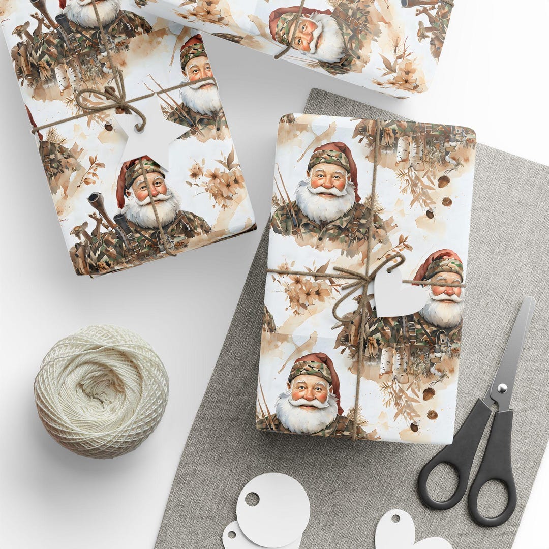 Hunting Theme Wrapping Papers// Santa Hunting Wrapping Paper// Hunting ...