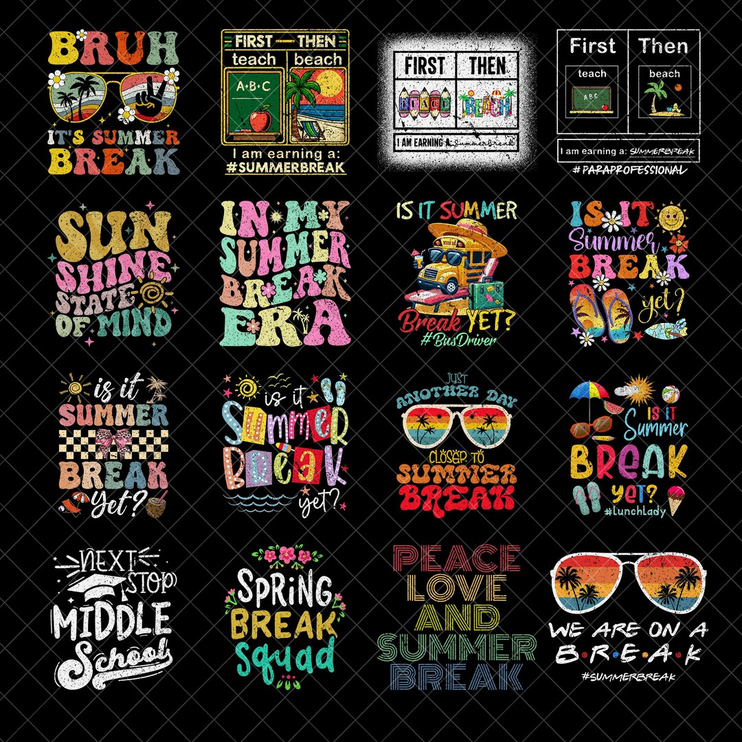 Teacher Summer Break Png Bundle, Summer Teacher Png,field Trip ...