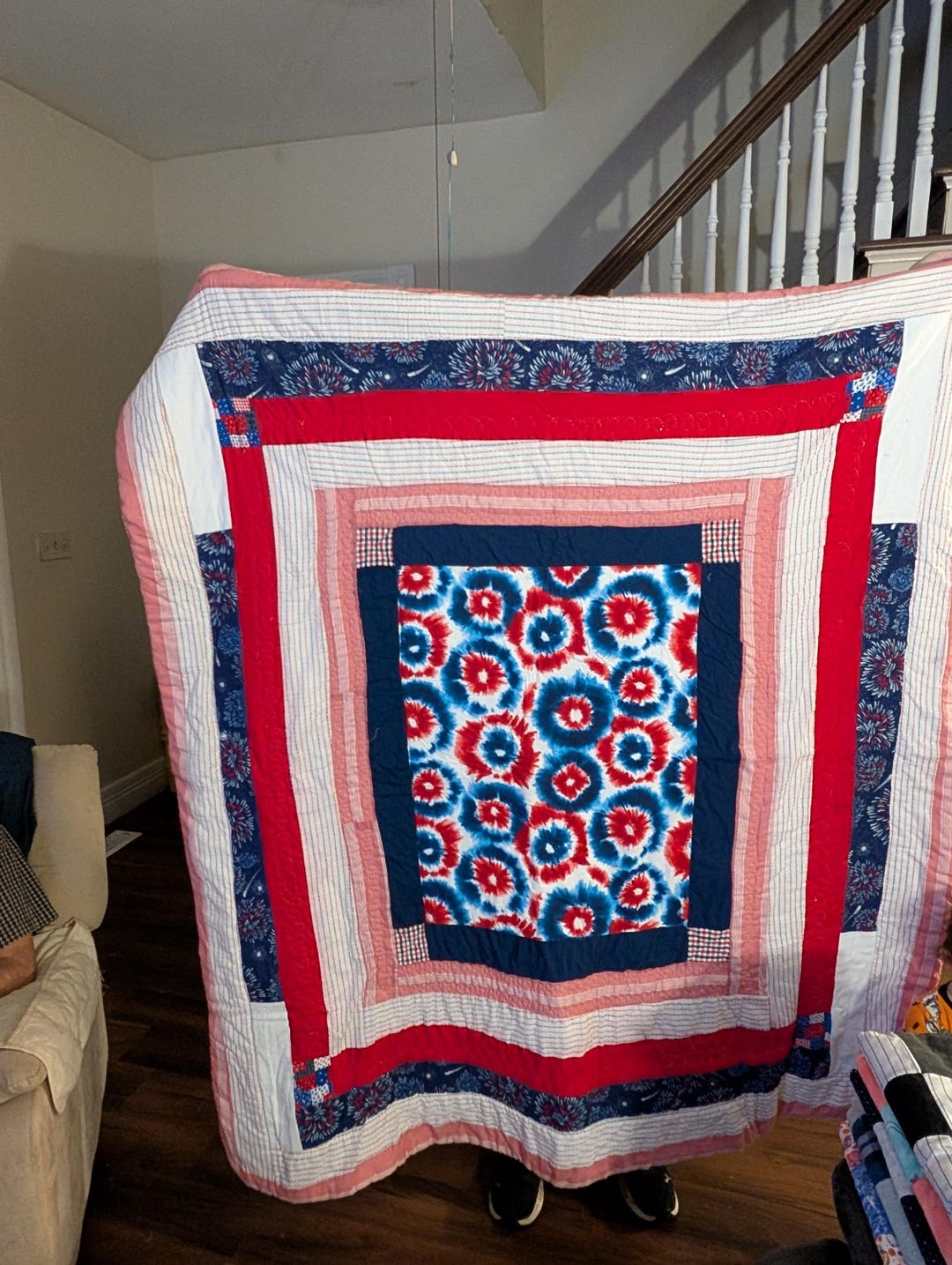 Red White and Blue Strip Quilt - Etsy