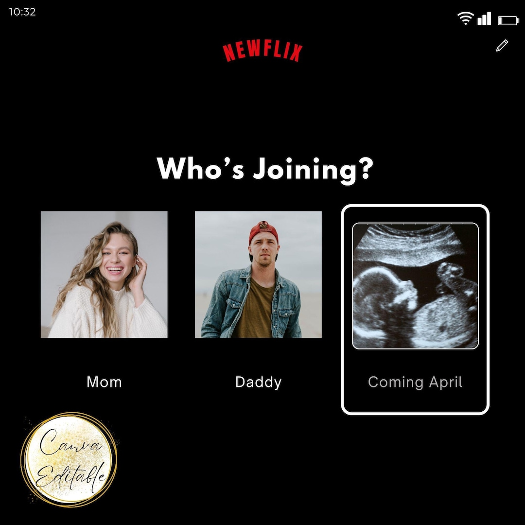 Netflix Baby Announcement - Digital Pregnancy Reveal - Editable ...