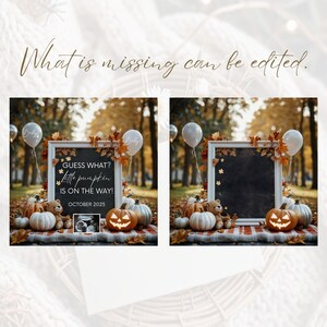 Editable Halloween Baby Reveal Template: Spooky Digital Pregnancy ...