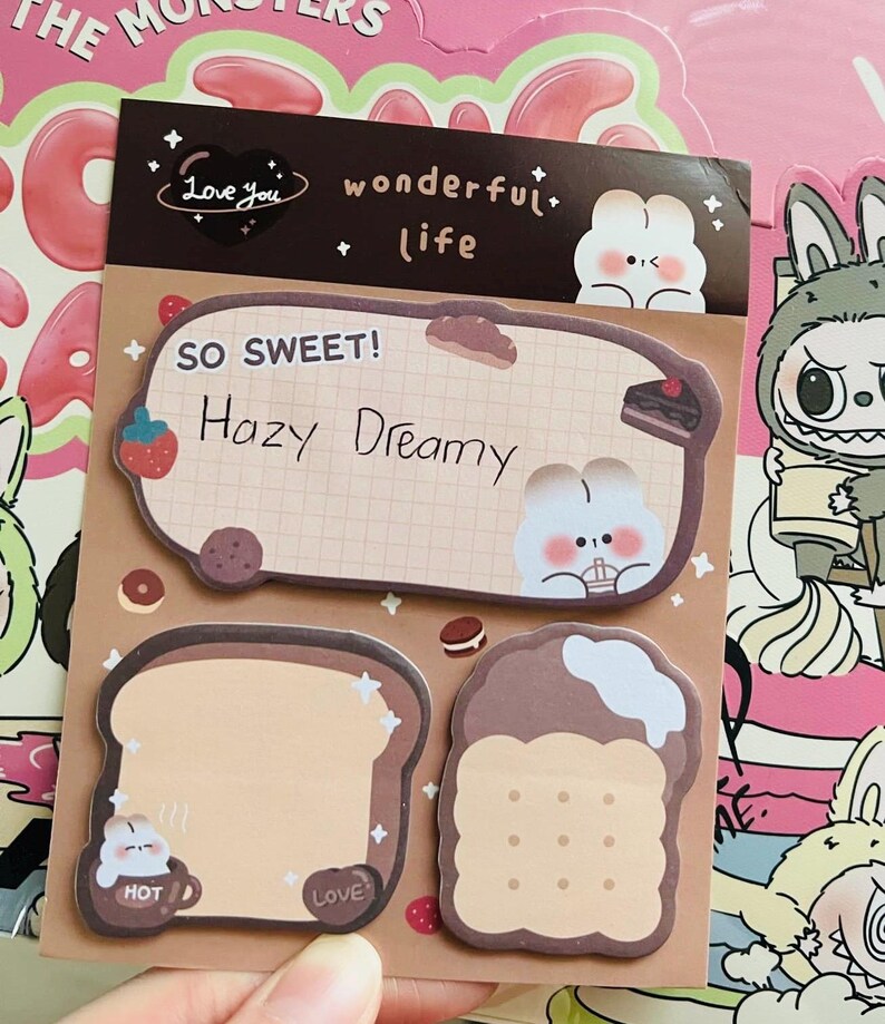 Bakery-inspired Sticky Notes: Kawaii Dessert Memo Pad - Etsy
