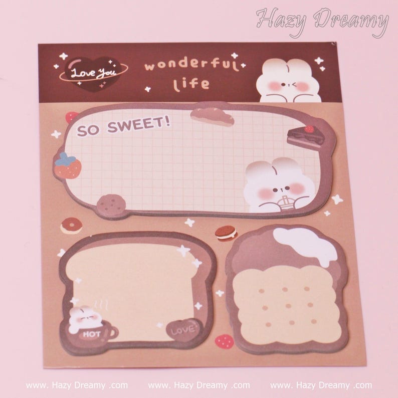 Bakery-inspired Sticky Notes: Kawaii Dessert Memo Pad - Etsy