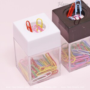 Pastel Paper Clips With Magnetic Dispenser: Steel Wire Desk Organizer ...