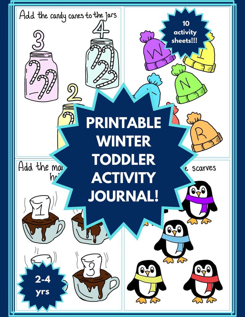 Printable Winter Themed Toddler Journal - Etsy
