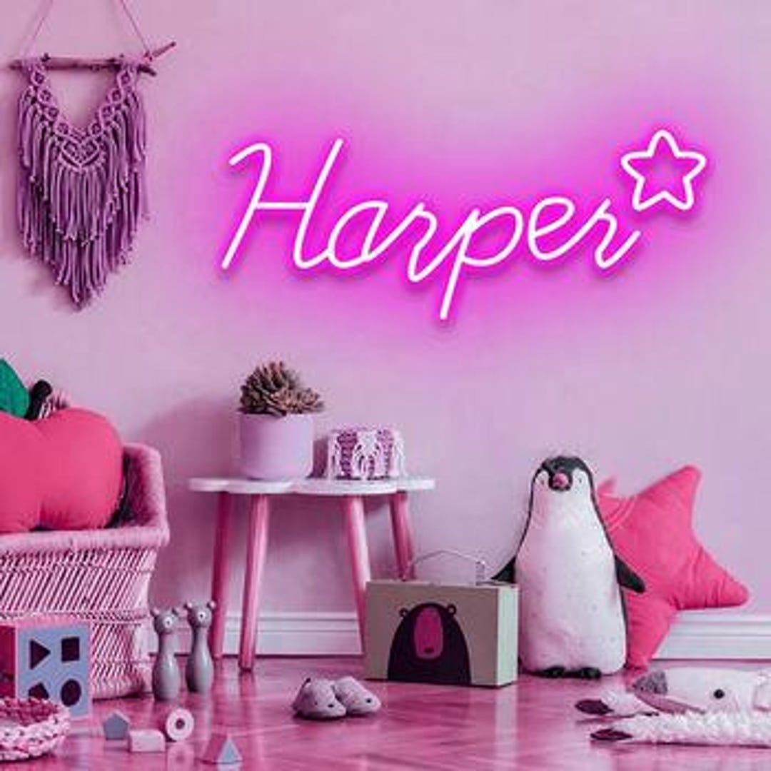 Custom Star Neon Name Sign, Kids Room Decor, Neon Name Sign, Neon Wall ...