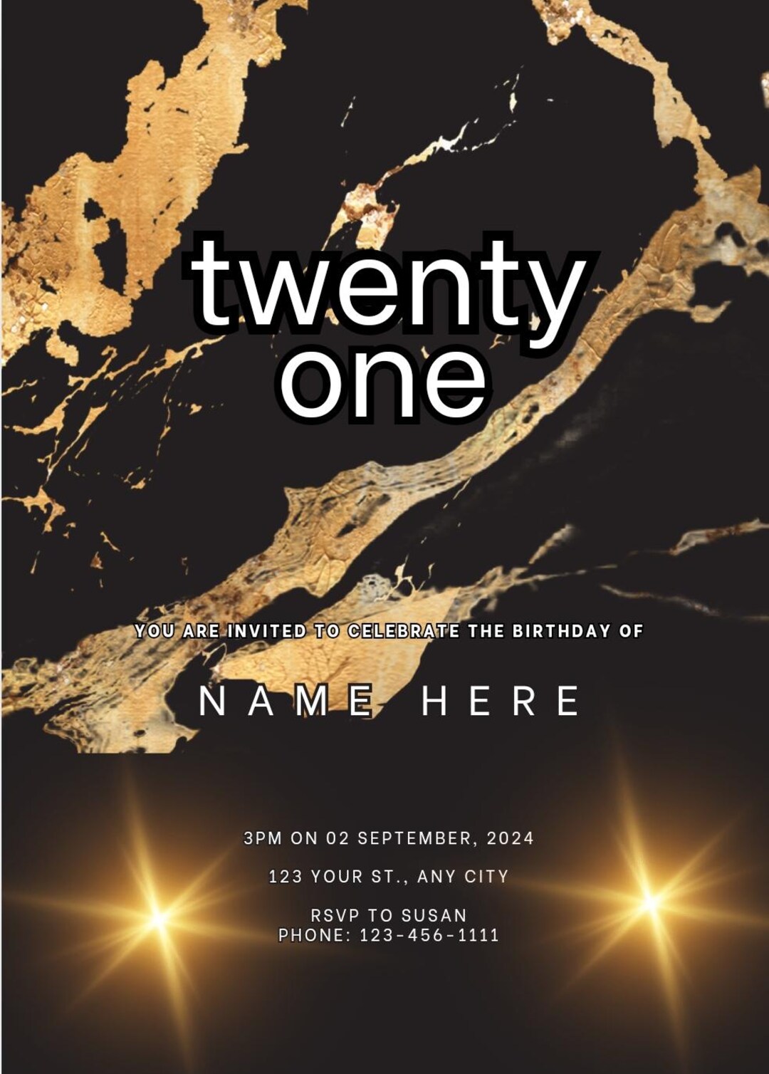 Printable Party Invitation PDF Download | Customizable Digital Birthday ...