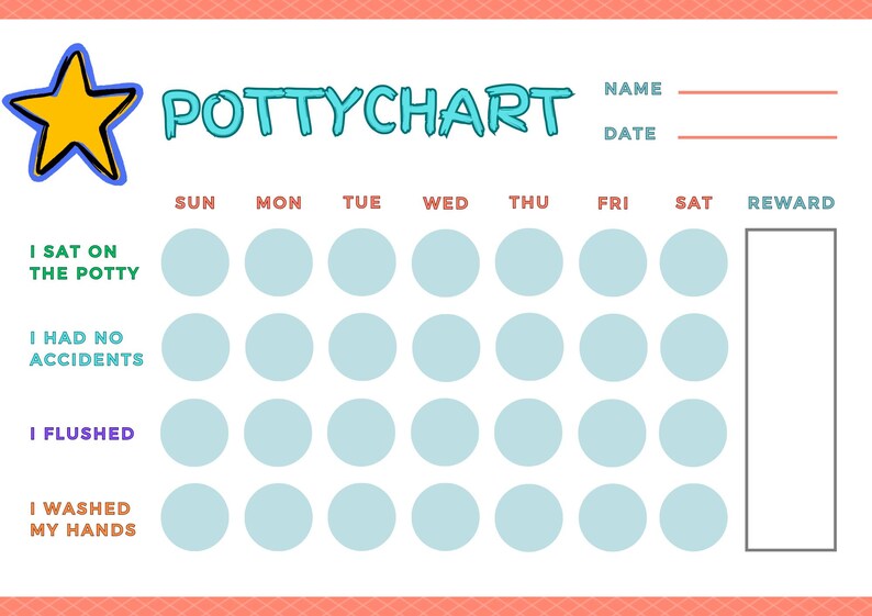 Potty Reward Chart - Etsy