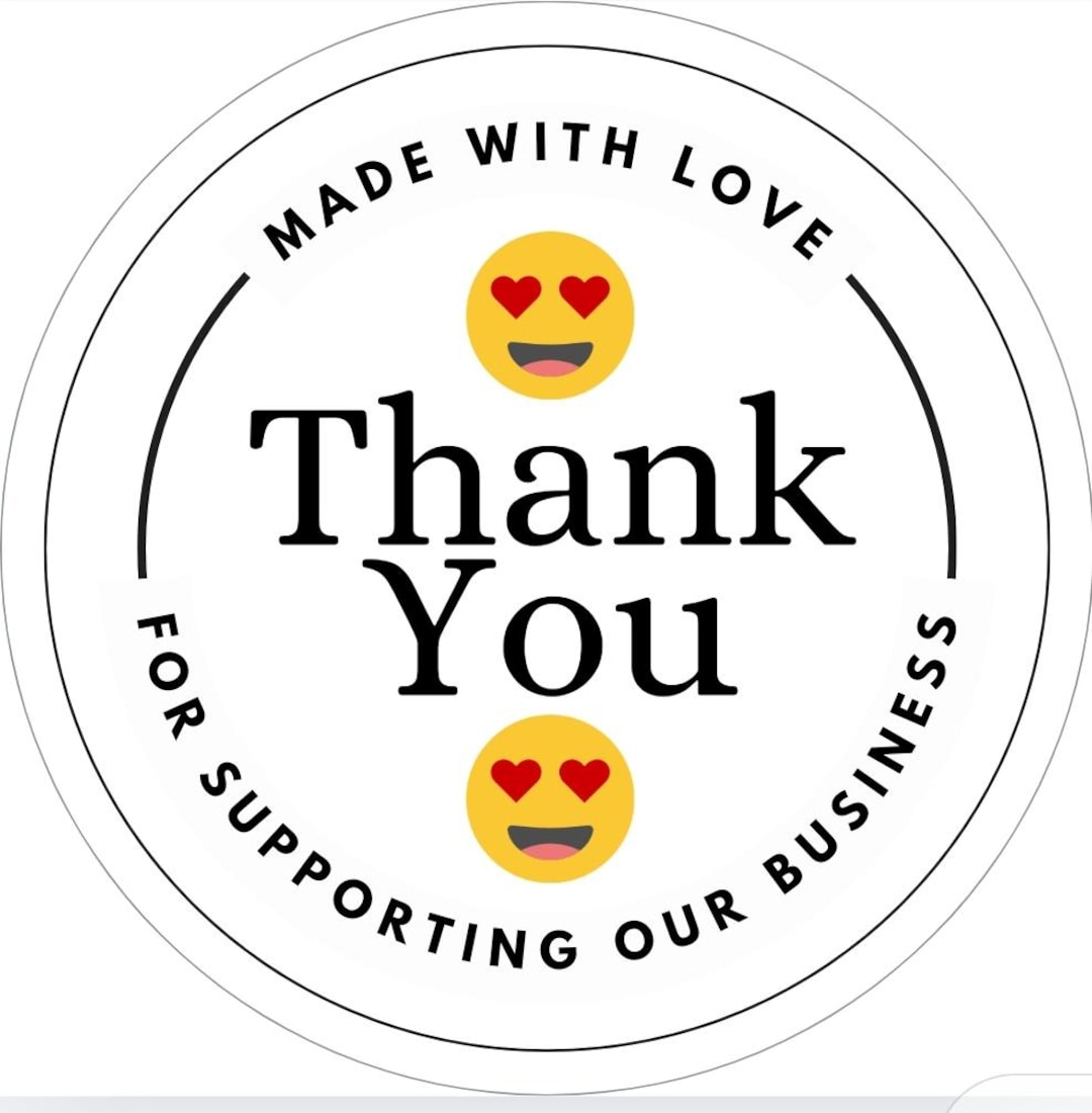 Thank You Sticker Template for Small Business - Etsy