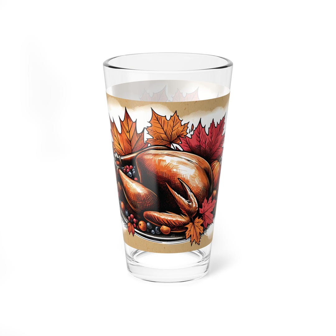 Thanksgiving Mixing Glass, 16oz Seasonal Drinkware, Fall Decor, Autumn ...