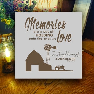 Personalized Farming Memorial Sign, Farm Memories Sympathy Gift ...